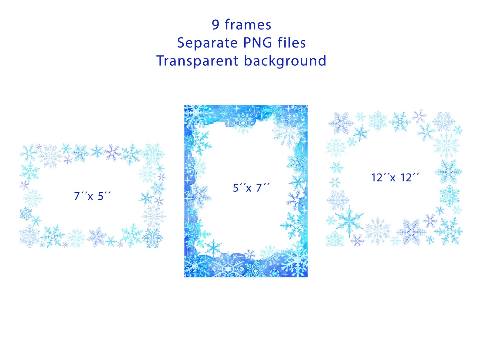 Snowflake Clipart, Christmas Frames Clipart, Winter Clipart, Christmas ...