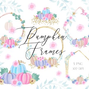 Thanksgiving Clipart Autumn Pumpkin Clipart Floral | Etsy