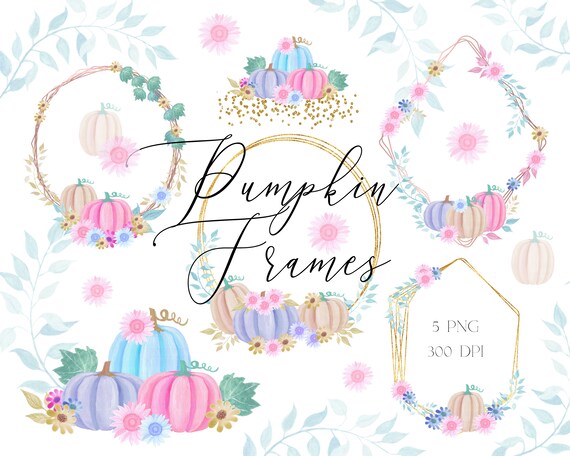 Thanksgiving Clipart Autumn Pumpkin Clipart Floral - Etsy