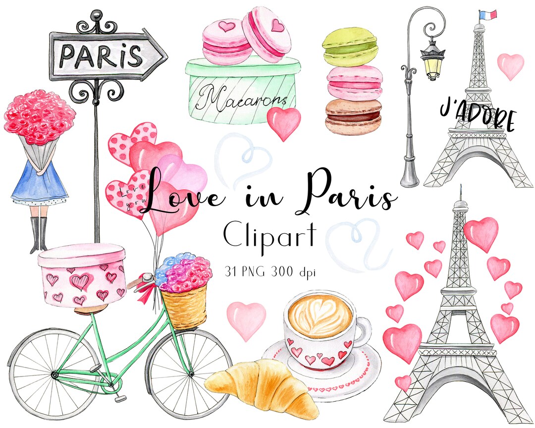 Paris Clipart, Travel Clipart, Valentine Day Clipart, Love Clipart ...