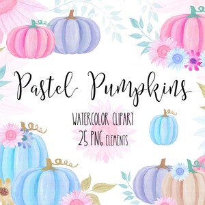 Thanksgiving Clipart, Pumpkin Clipart PNG, Watercolor Clipart, Autumn ...