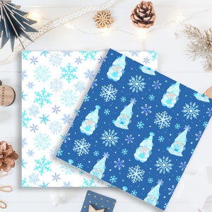 Snowflake Digital Paper, Christmas Digital Paper, Gnomes Patterns ...