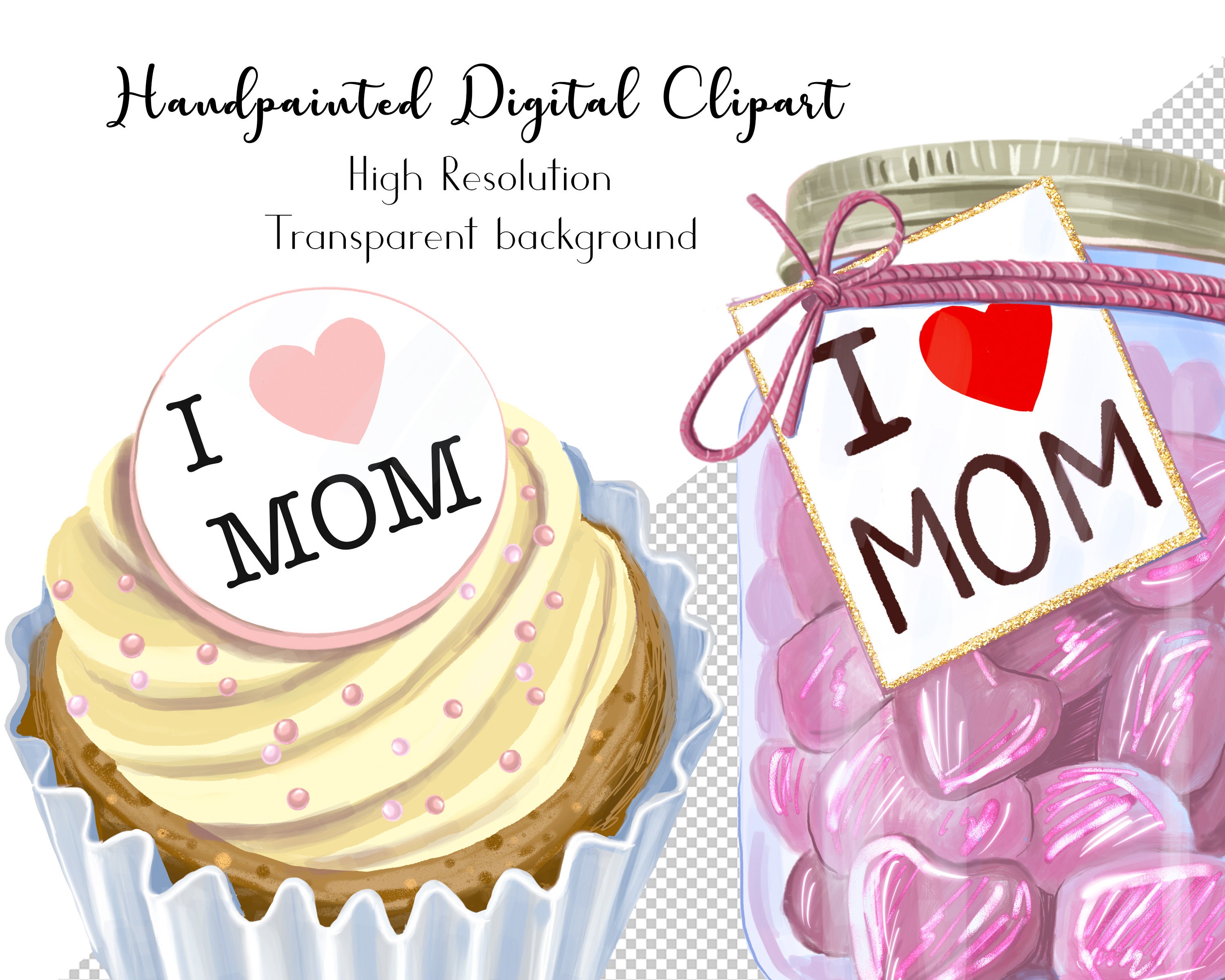 Mother's Day Clipart, Mother's Day Gifts, Spring Clipart, Pink, Cup ...