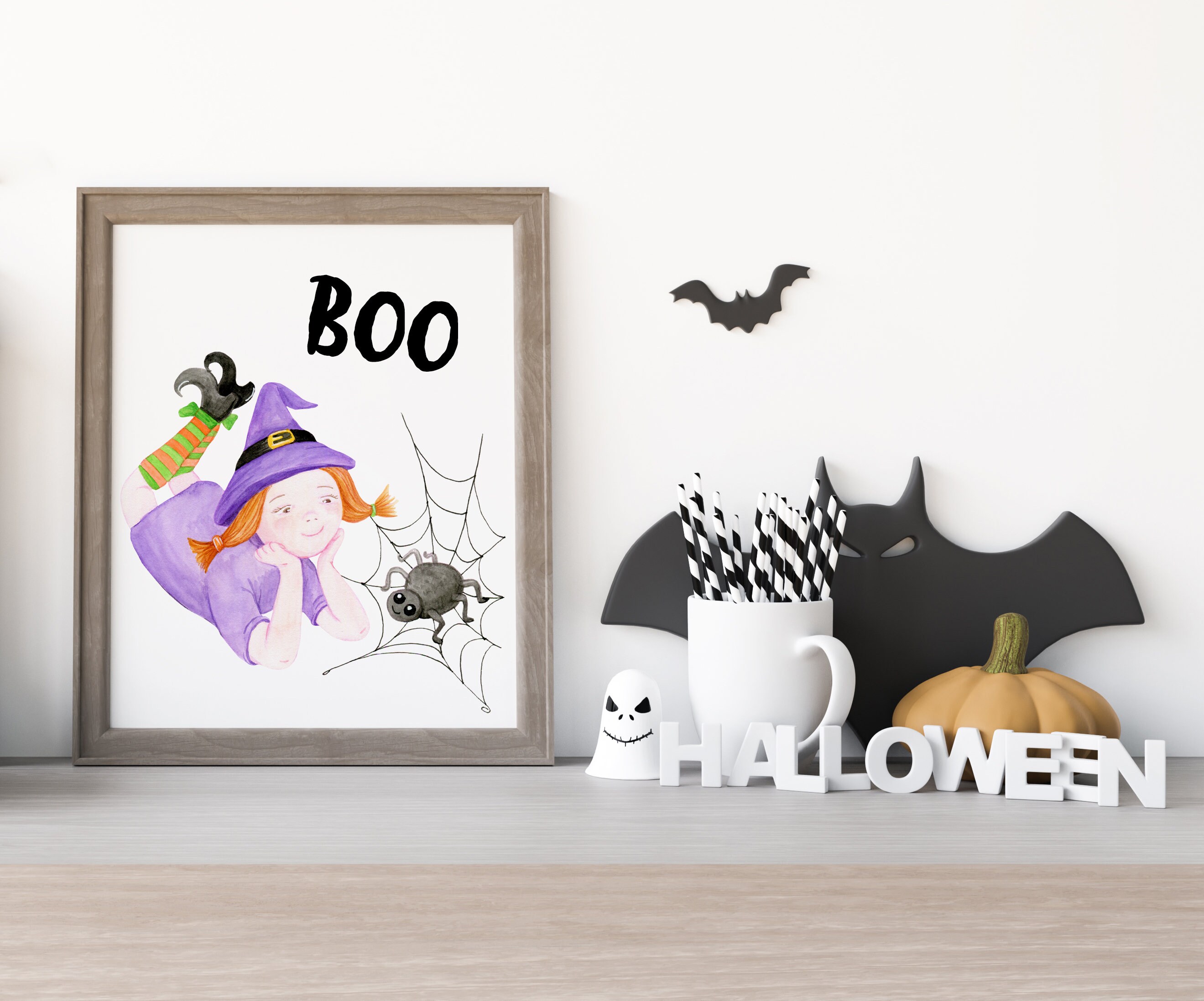 Halloween Clipart Cute Watercolor Clipart Halloween Clipart - Etsy