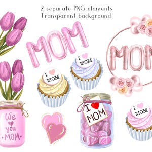 Mother's Day Clipart, Mother's Day Gifts, Spring Clipart, Pink, Cup ...
