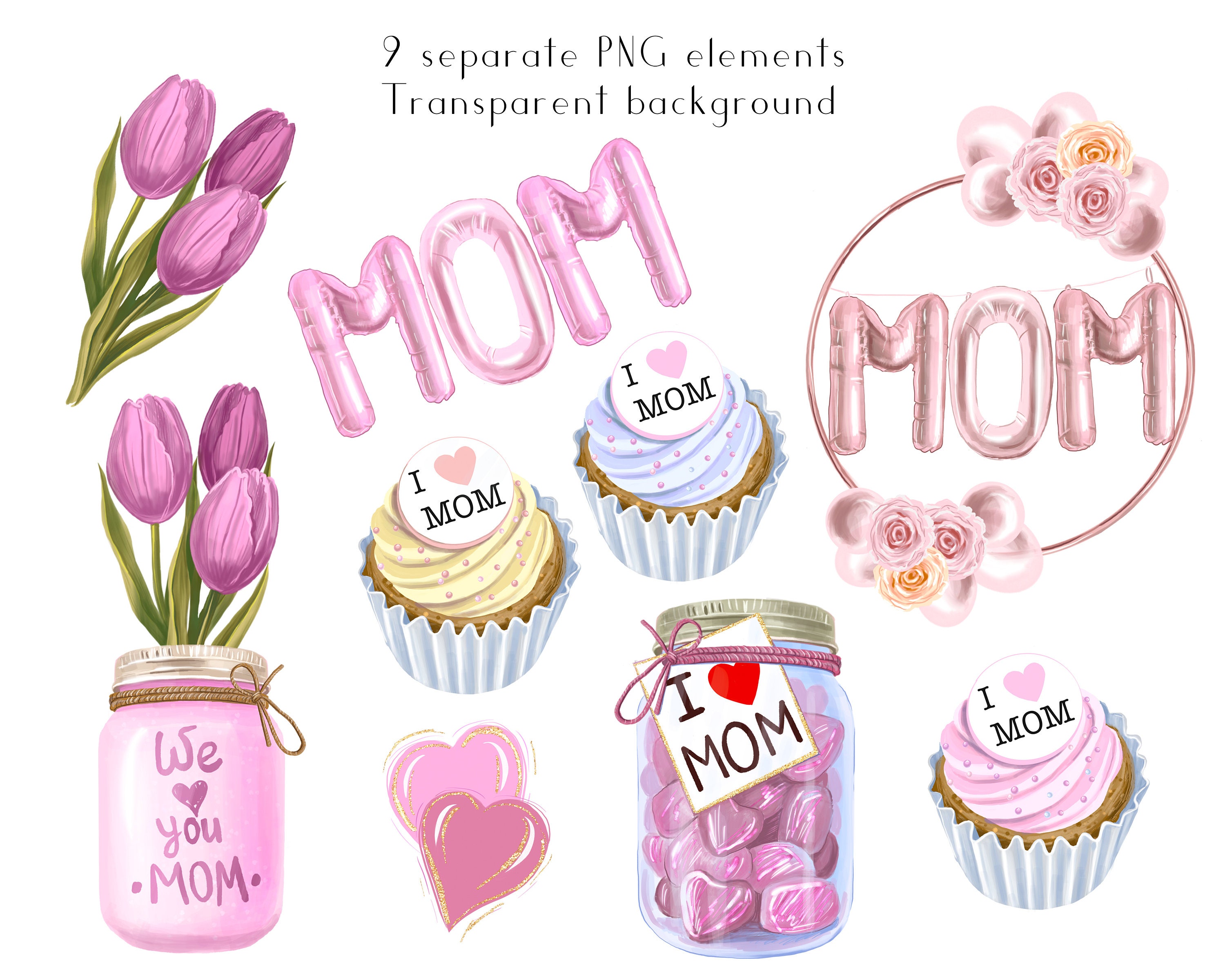 Mother's Day Clipart Mother's Day Gifts Spring - Etsy