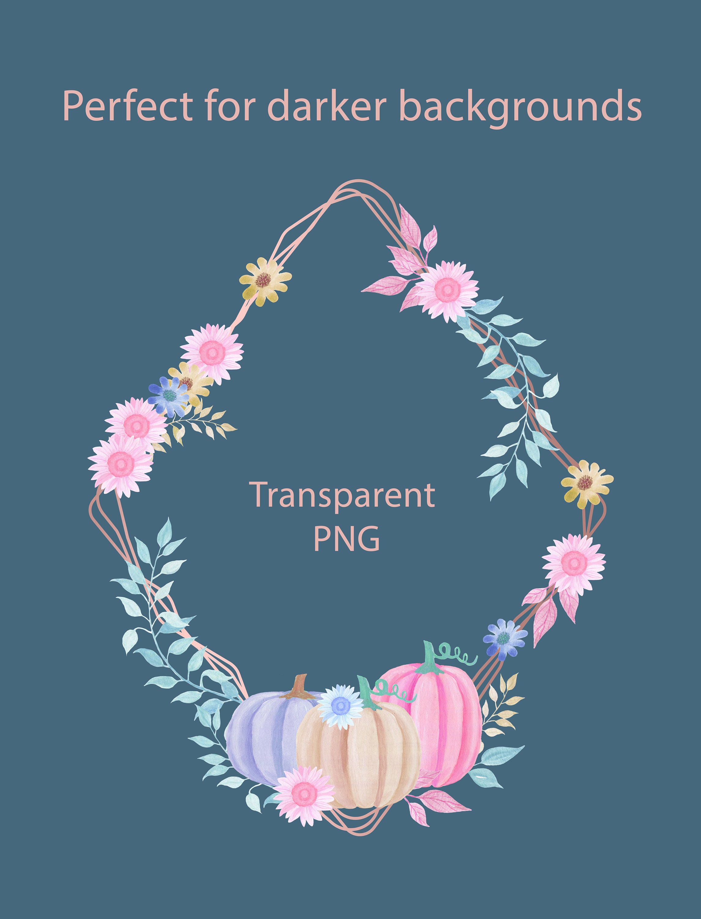 Thanksgiving Clipart Autumn Pumpkin Clipart Floral - Etsy