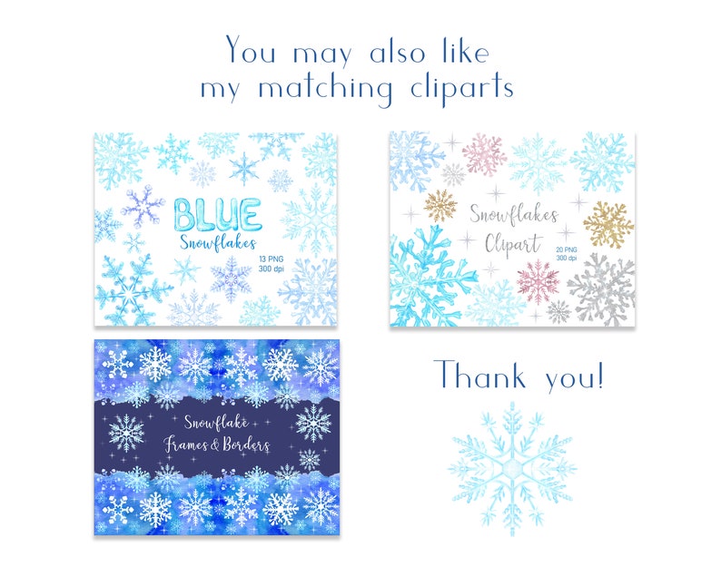 Winter Frames Clipart Snowflakes PNG Floral Frames Clipart - Etsy