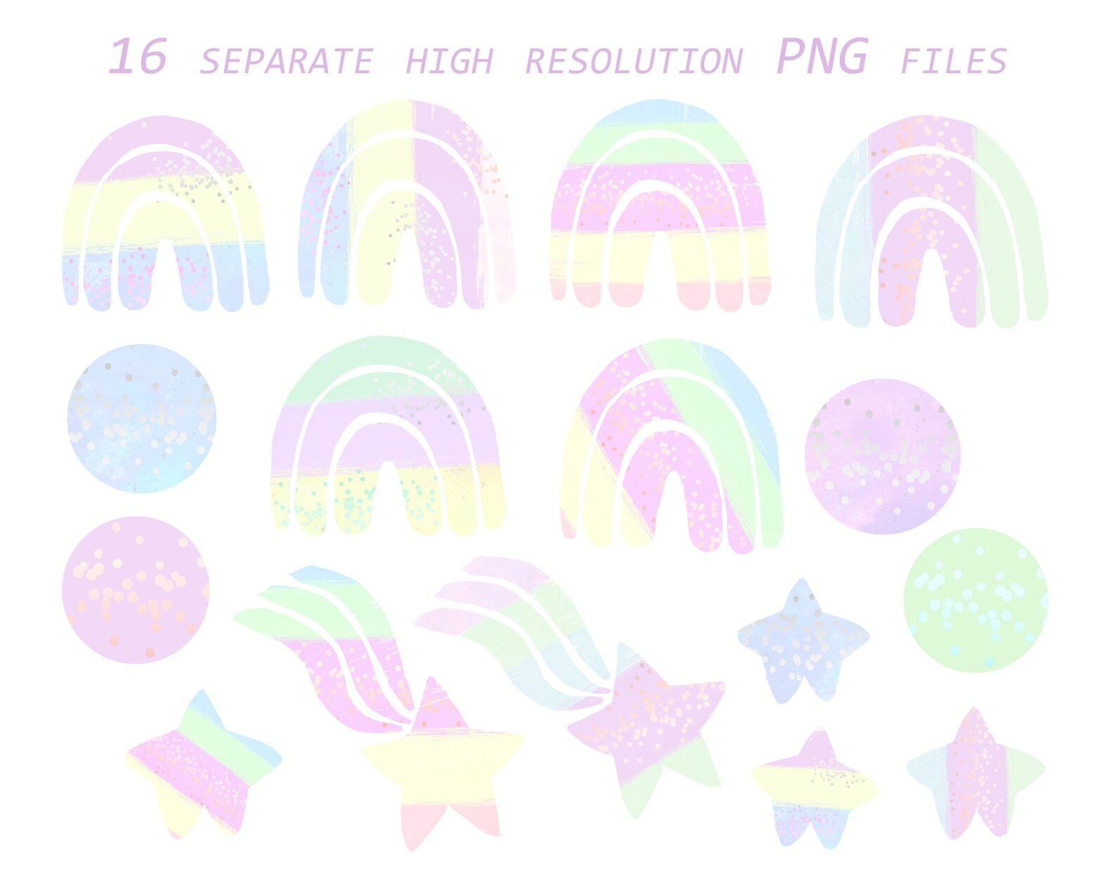 Pastel Rainbow Clipart Watercolor Clipart Rainbow Watercolor - Etsy