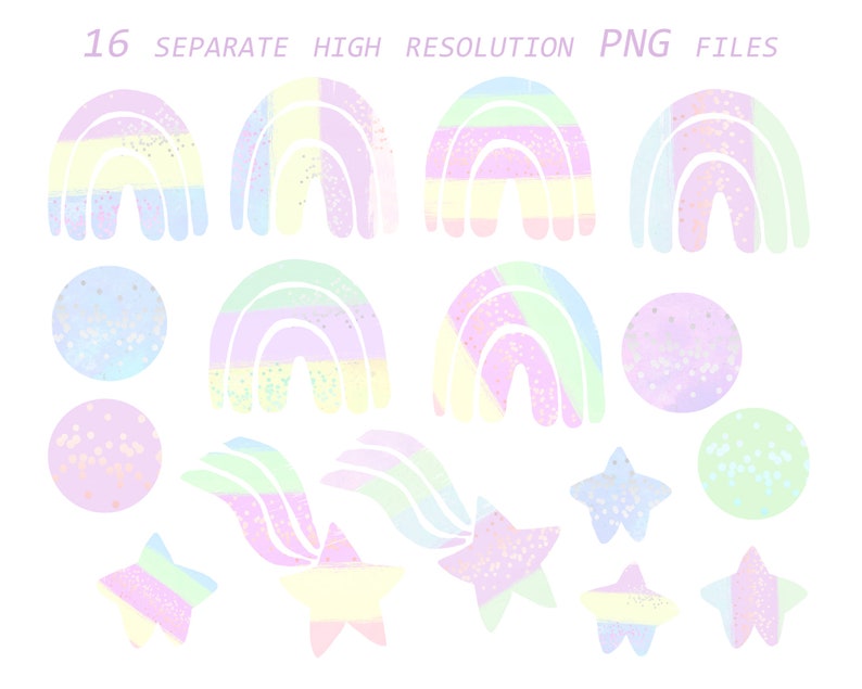 Pastel Rainbow Clipart Watercolor Clipart Rainbow Watercolor - Etsy ...