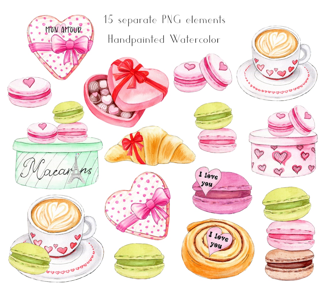 Valentine Day Clipart, Valentines Day Sweets Clipart, Love Clipart ...