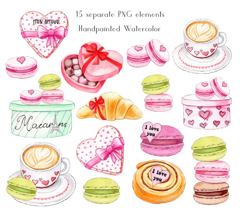 Valentine Day Clipart Valentines Day Sweets Clipart Love | Etsy