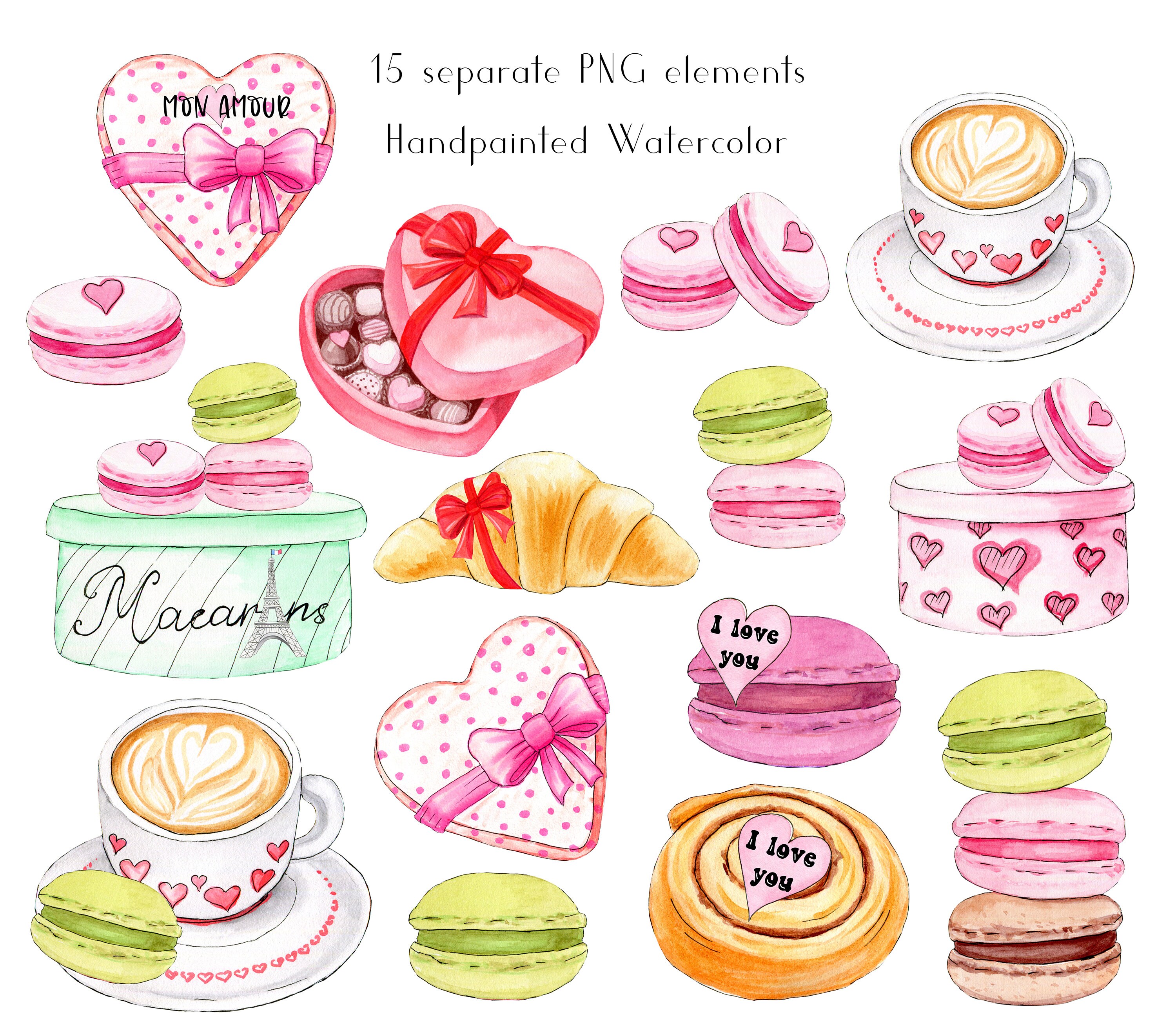 Valentine Day Clipart, Valentines Day Sweets Clipart, Love Clipart ...