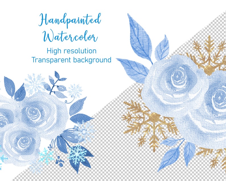 Winter Frames Clipart Snowflakes PNG Floral Frames Clipart - Etsy