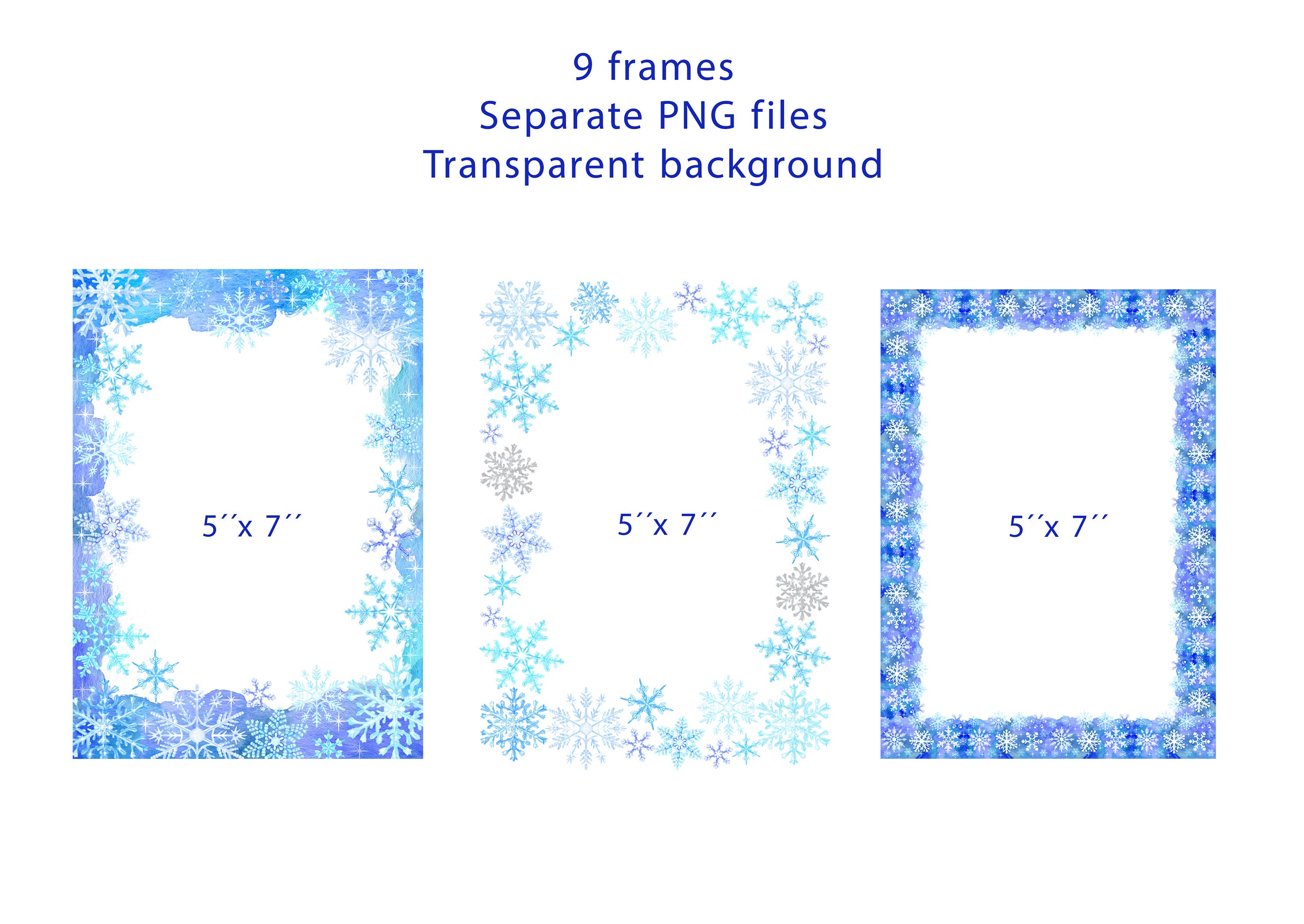 Snowflake Clipart, Christmas Frames Clipart, Winter Clipart, Christmas ...