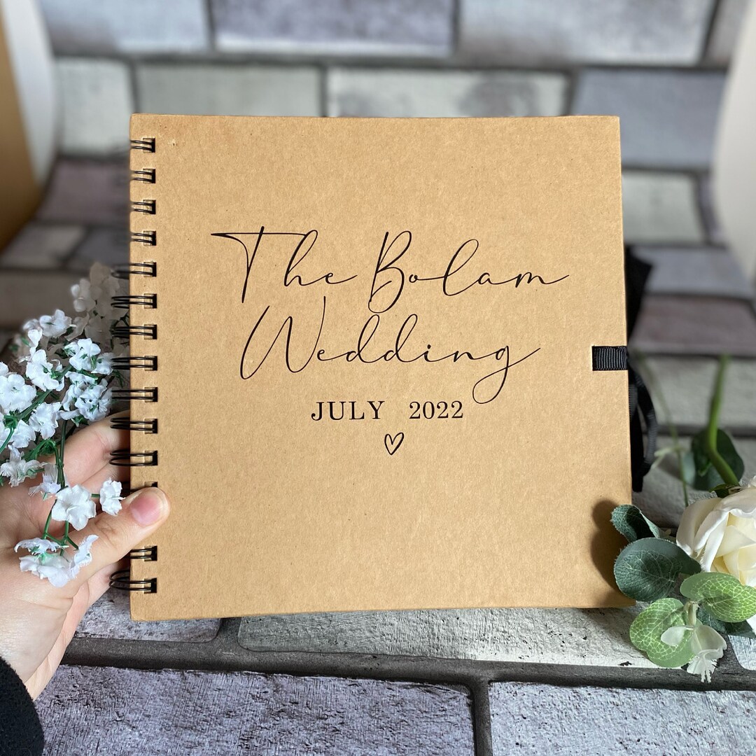 Wedding Guest Book - Memory Book - Bride and Groom- Personalised ...