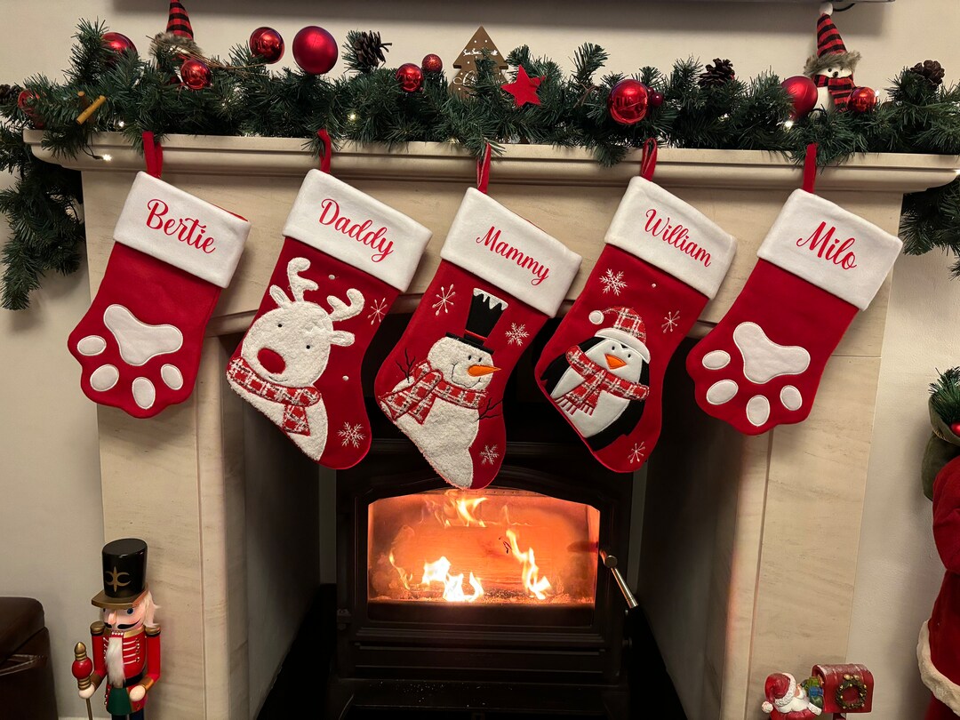 Personalised Christmas Stocking - Christmas Eve - Matching Family- Pet ...