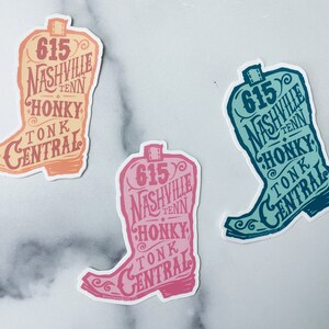 Nashville Sticker - 3" / Country Music Stickers / Honky Tonk Sticker ...
