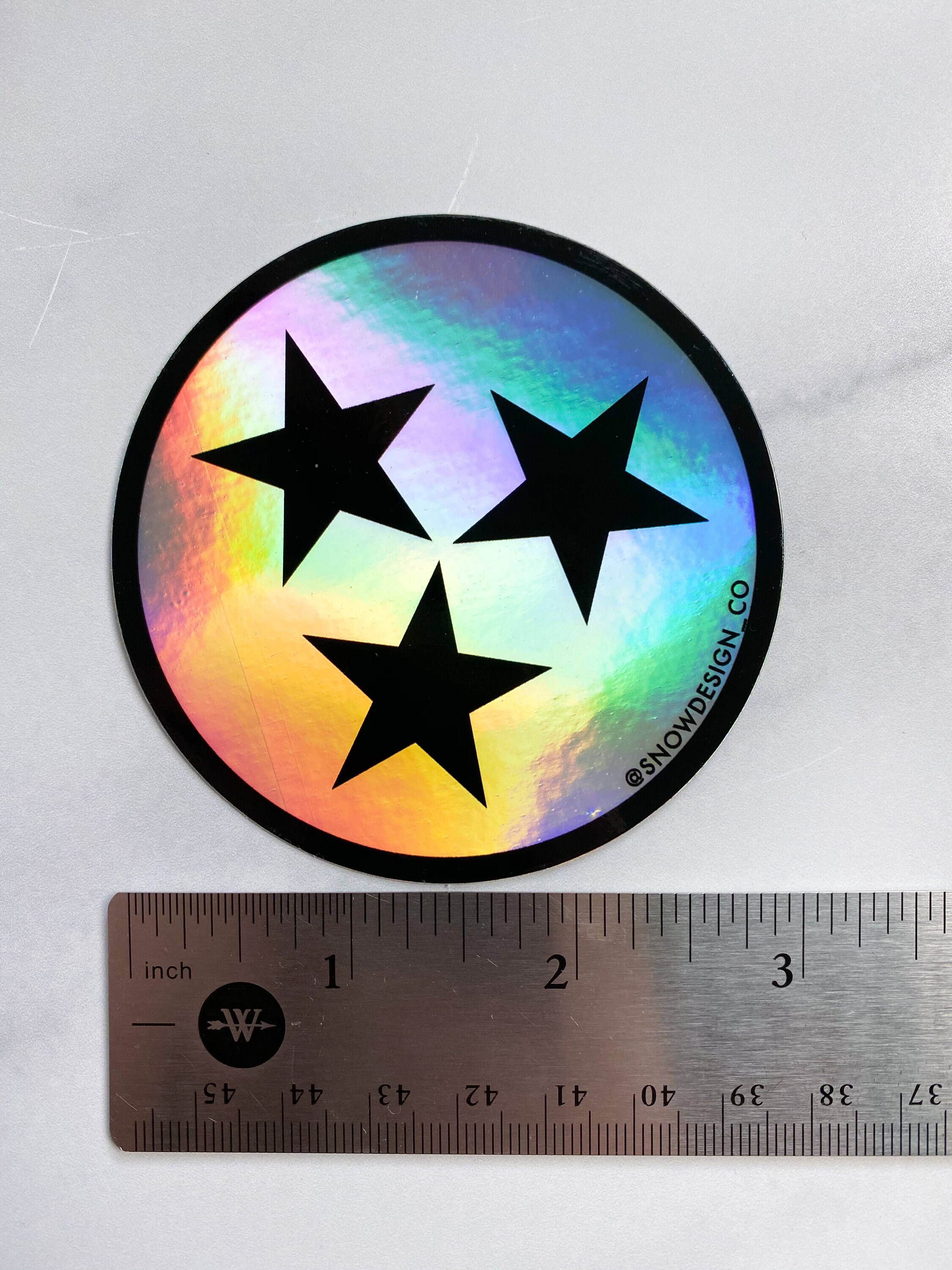 Tristar Holographic Sticker 3 / Holographic Sticker / - Etsy