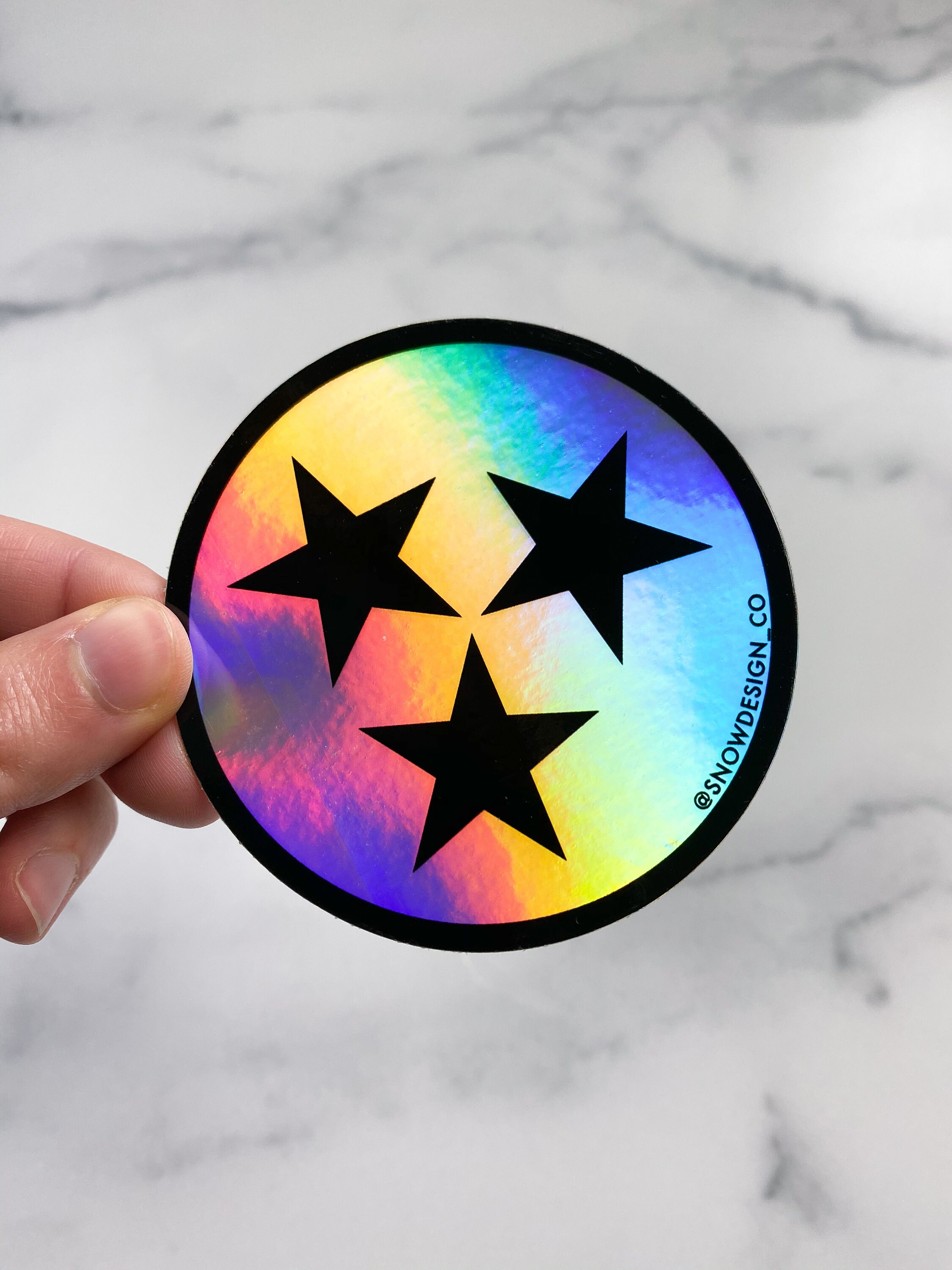 Tristar Holographic Sticker 3 / Holographic Sticker / - Etsy