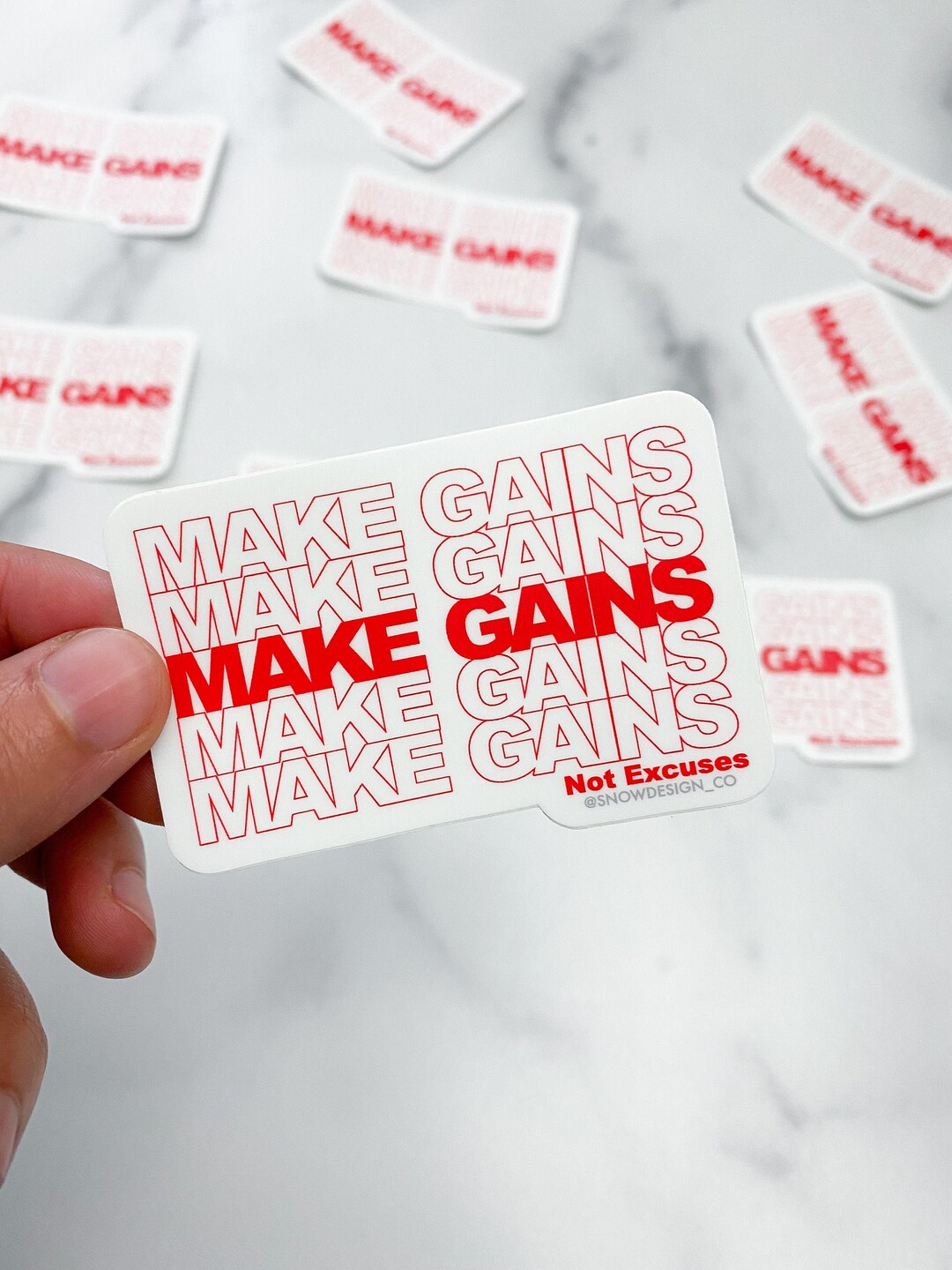 Make Gains Sticker - 2.75" / Weightlifting Sticker / Gym Sticker ...