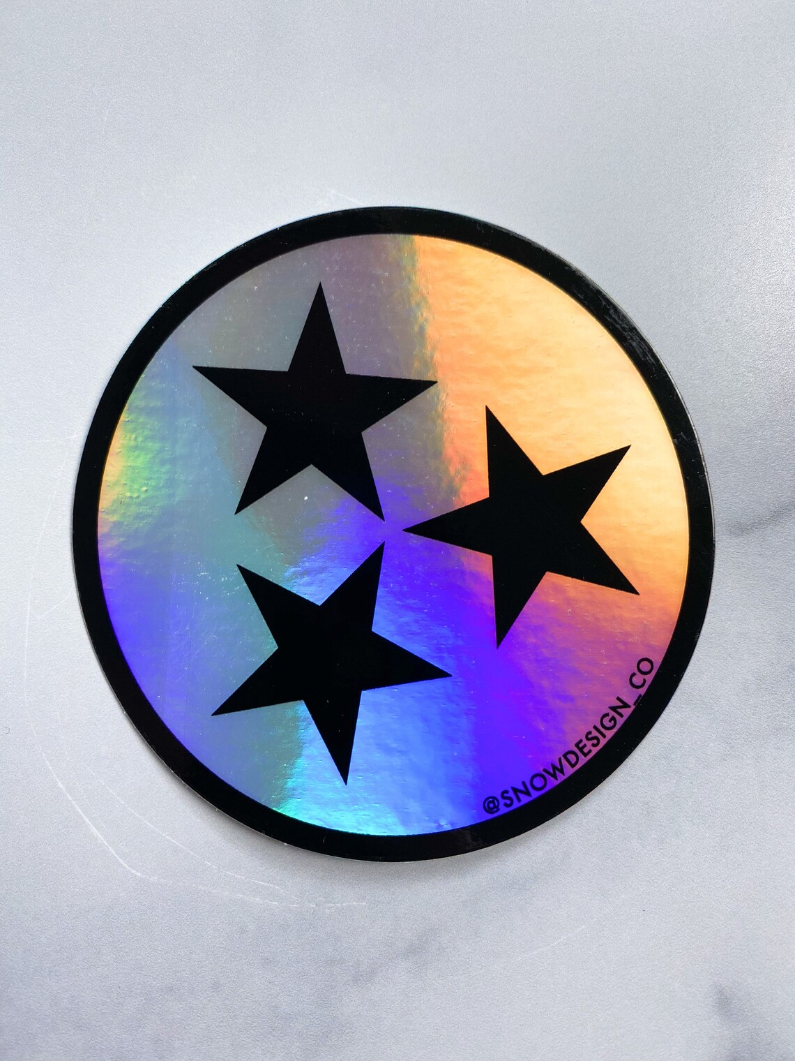 Tristar Holographic Sticker 3 / Holographic Sticker / | Etsy