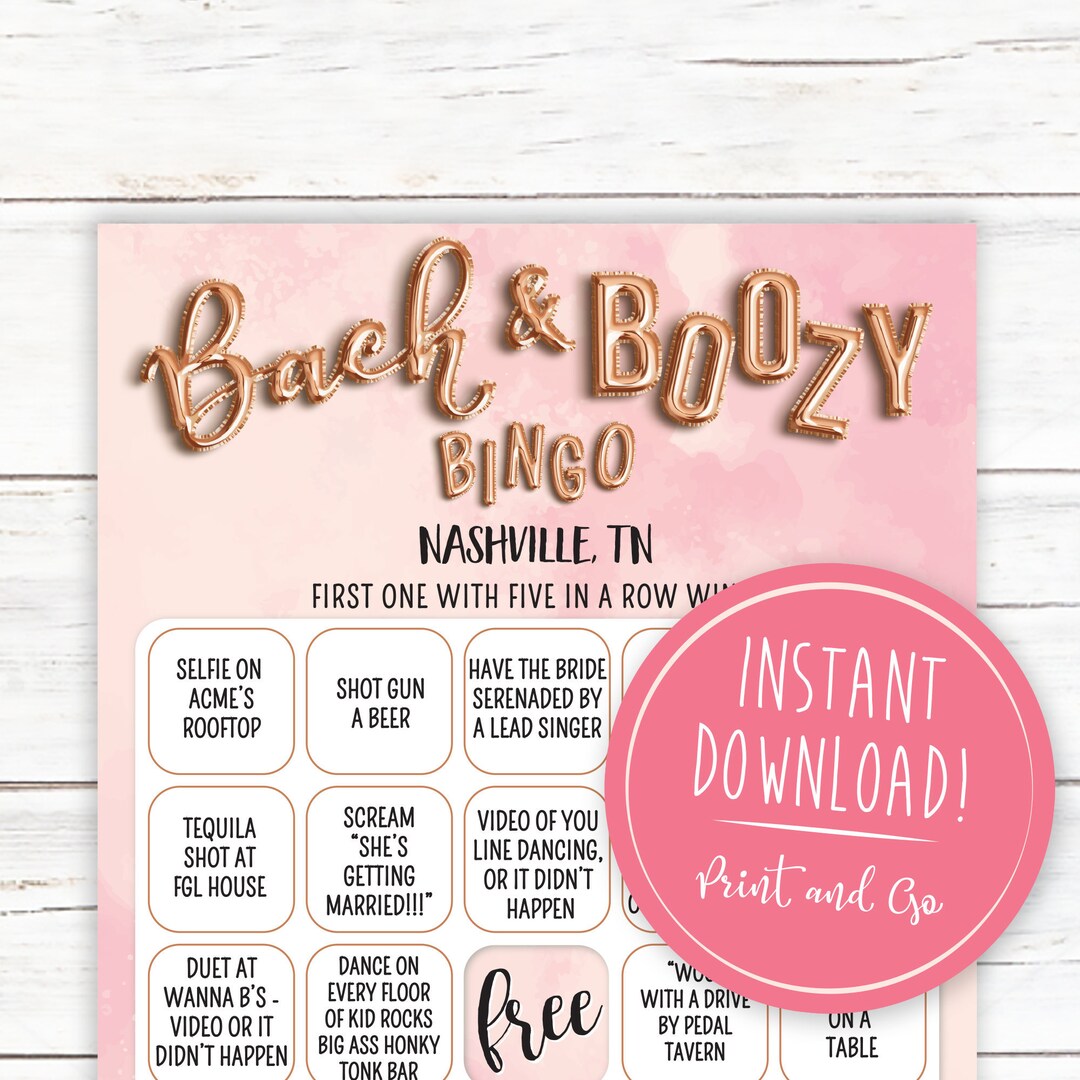Nashville Bachelorette Bingo / Nash Bash / Scavenger Hunt ...