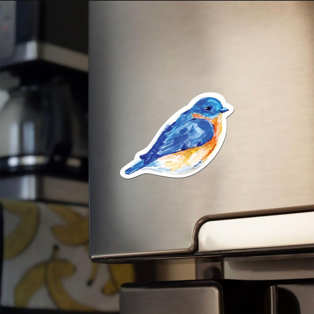 Bluebird Magnet - 3.5" / Watercolor Magnet / Illustrated Magnet ...