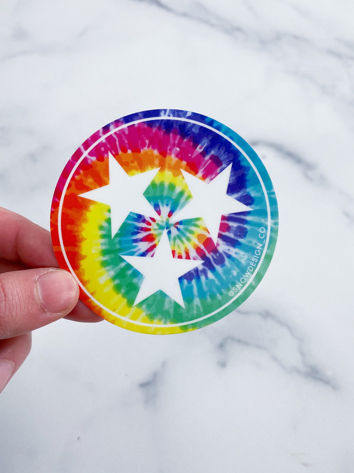 TN Tri-star Tie Dye Sticker - 3" / Tie Dye Nashville Sticker / Tie Dye ...