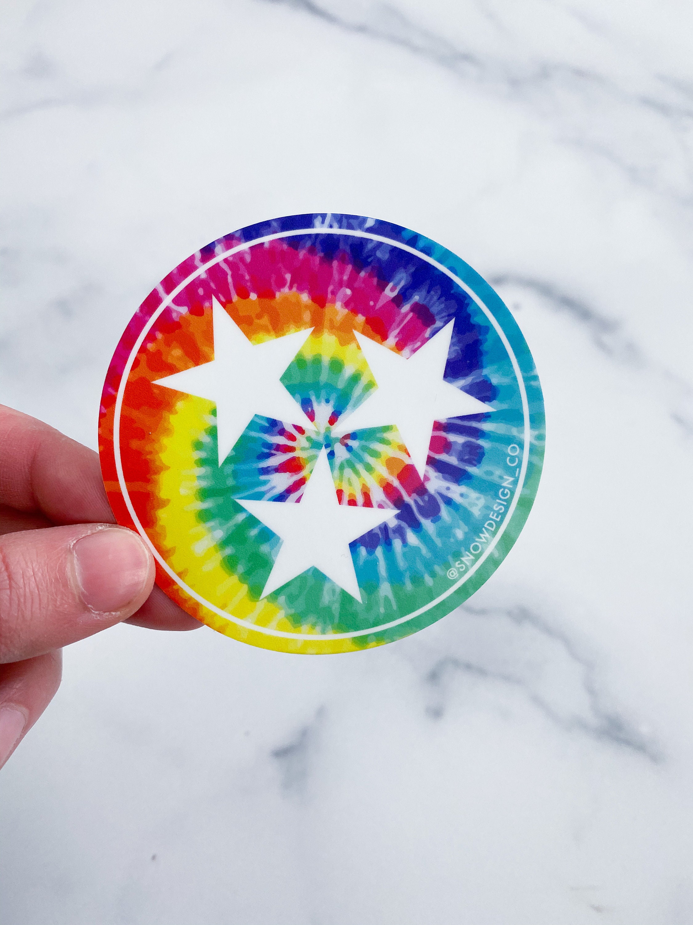TN Tri-Star Tie Dye Sticker 3 / Tie Dye Nashville | Etsy