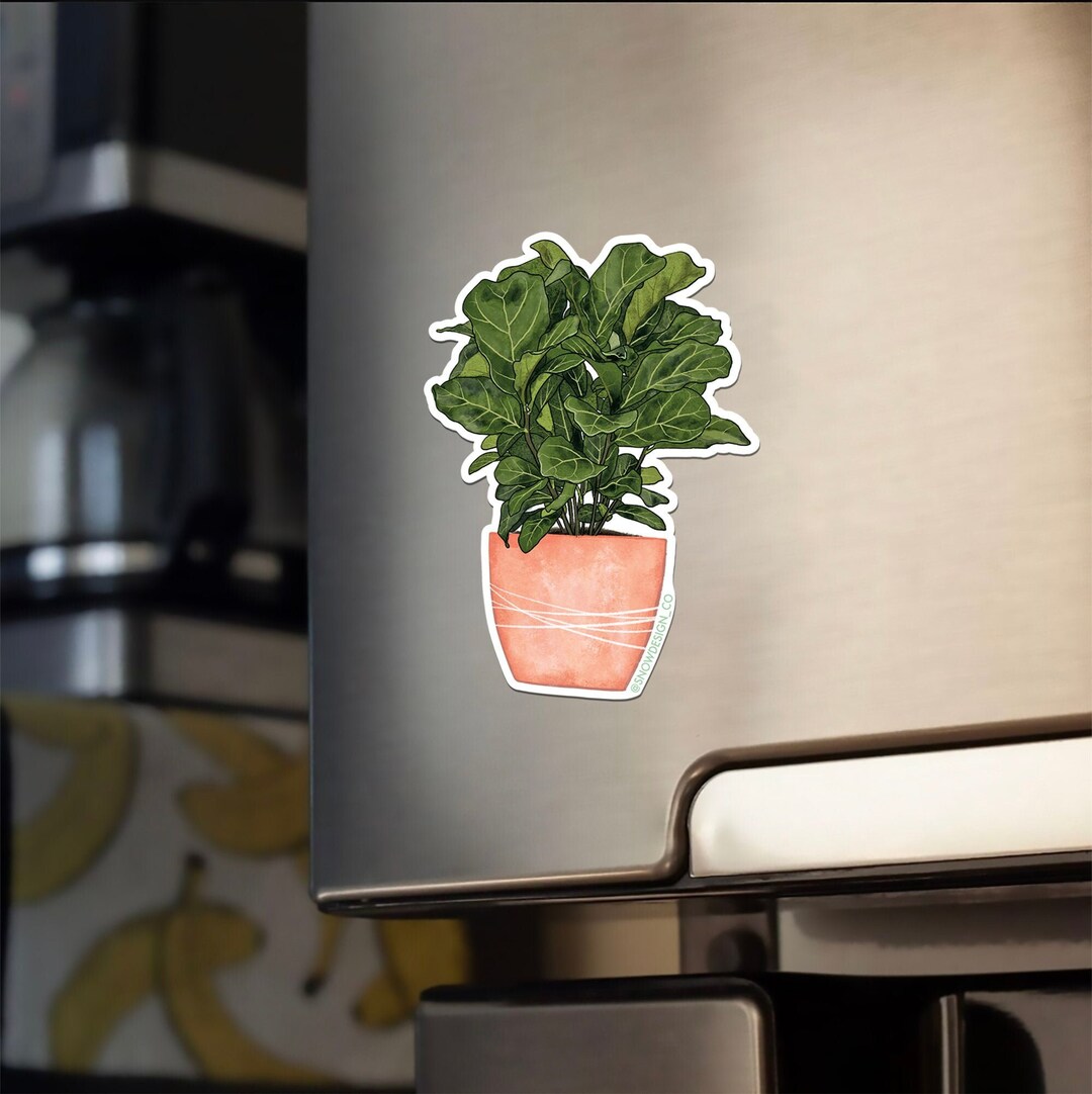 Fiddle Leaf Fig Magnet - 4" / Illustrated Plant Magnet / Plant Lover ...