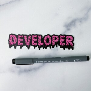 Dripping Developer Sticker - 5" / Coding Sticker / Programmer ...