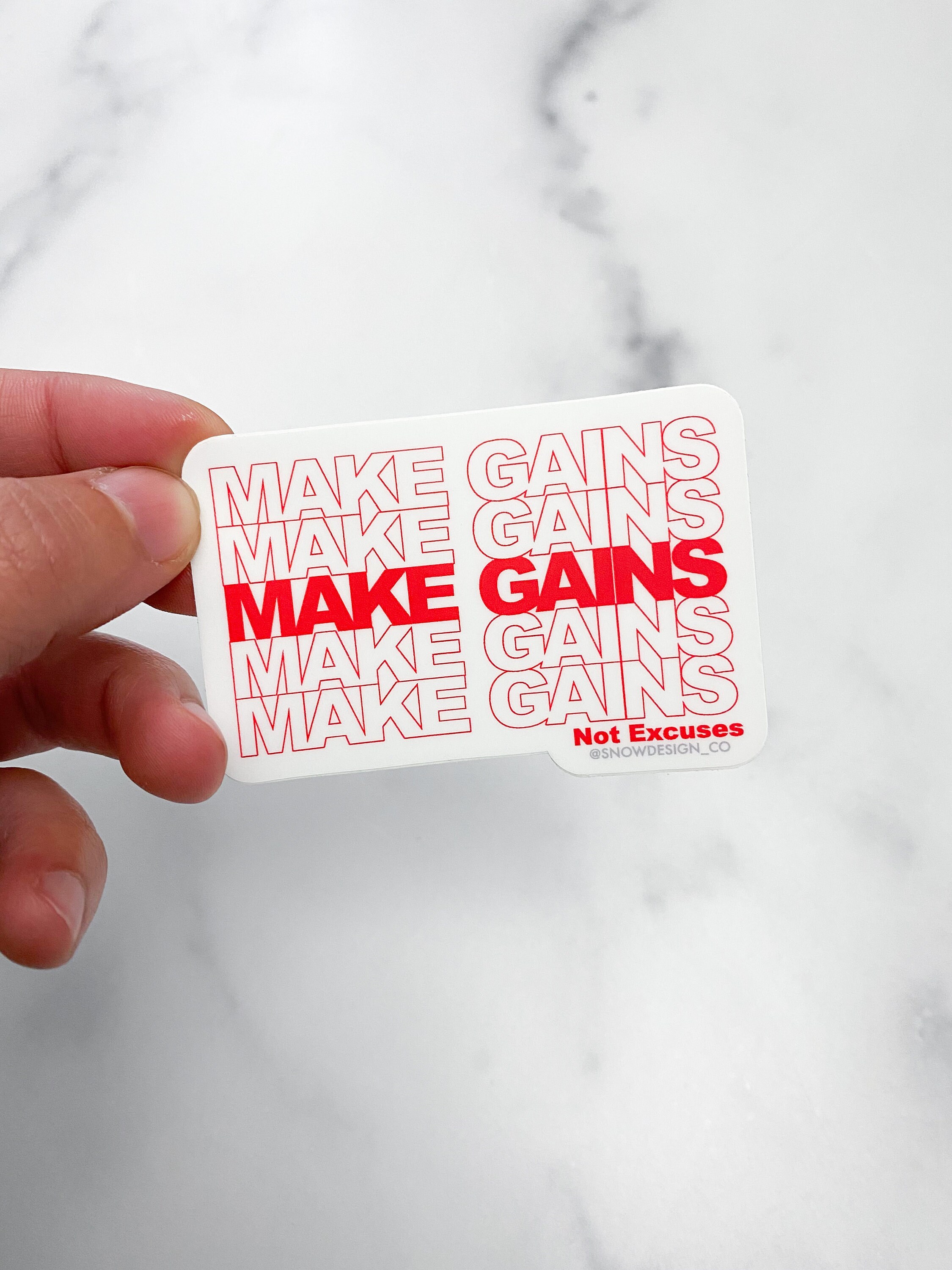 Make Gains Sticker 2.75 / Weightlifting Sticker / Gym | Etsy