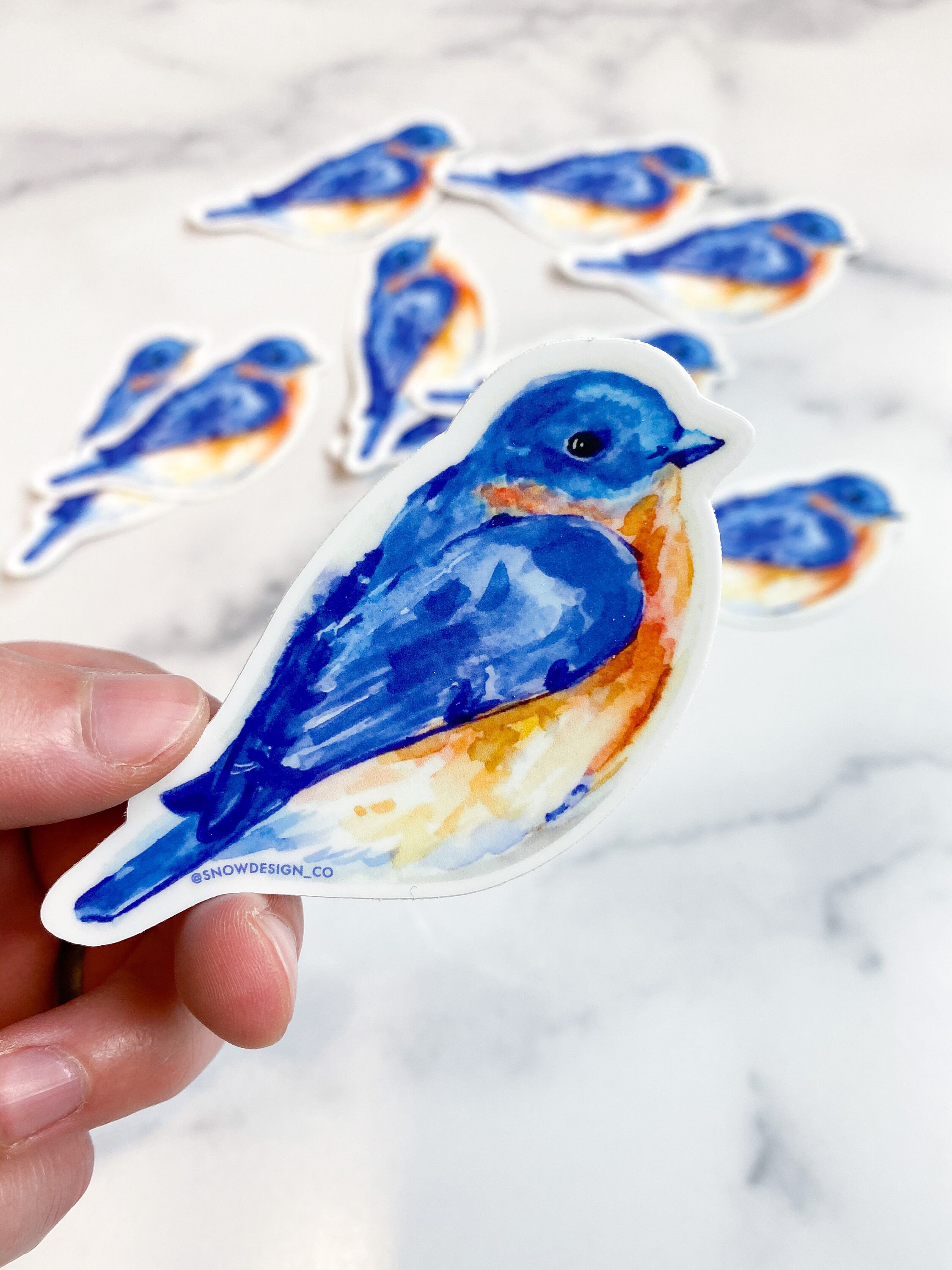 Bluebird Sticker 3 / Bluebird Watercolor Stickers / - Etsy