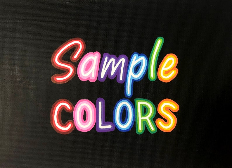 Customizable Neon Sign Painting - Etsy