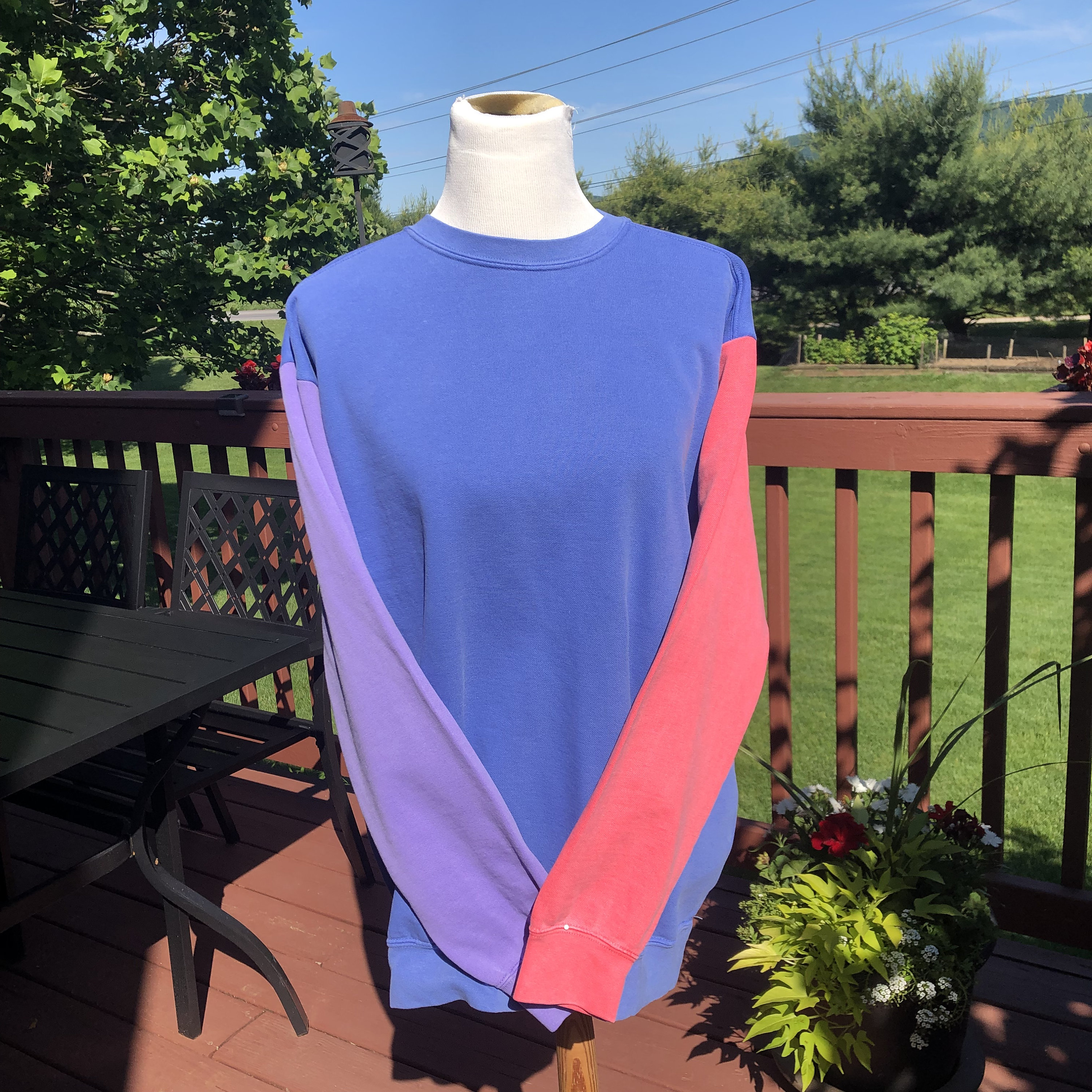 Color Block Crewneck - Etsy