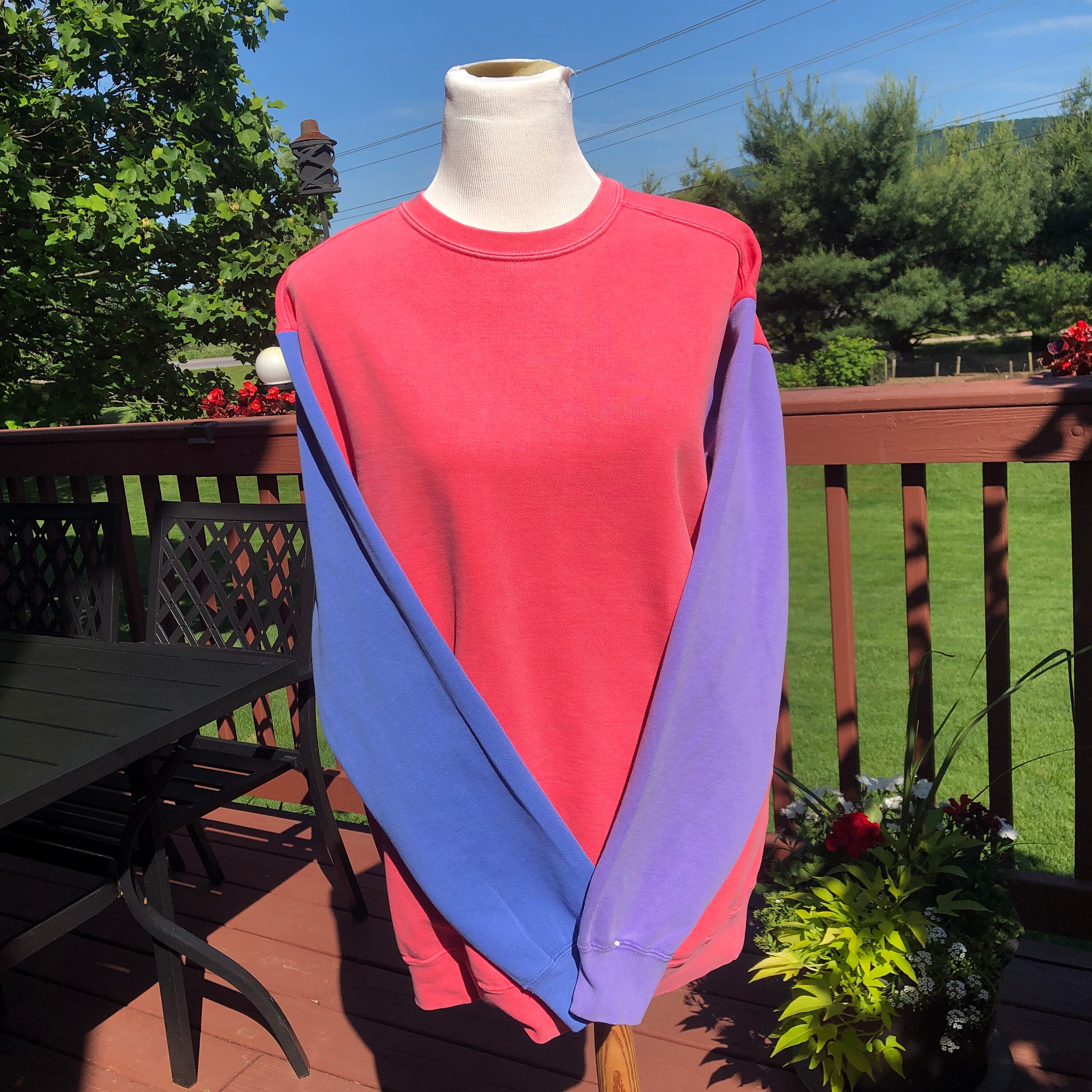Color Block Crewneck - Etsy