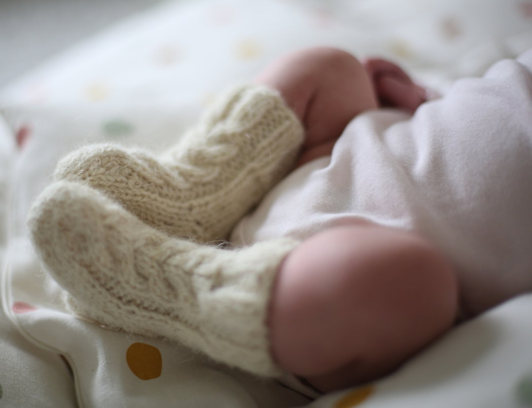 BRAID - Baby Organic Wool Socks - Newborn Hand Knit Socks - Gift for ...