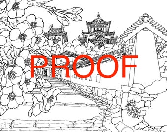 Printable Colouring Page Kyoto Streets - Etsy