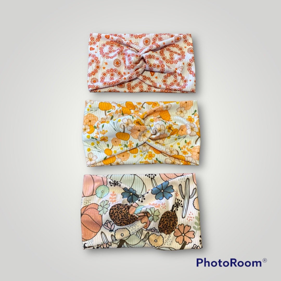 Fall Print Rib Knit Headbands - Etsy