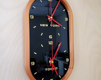 Dual Time Zone Clock | Etsy