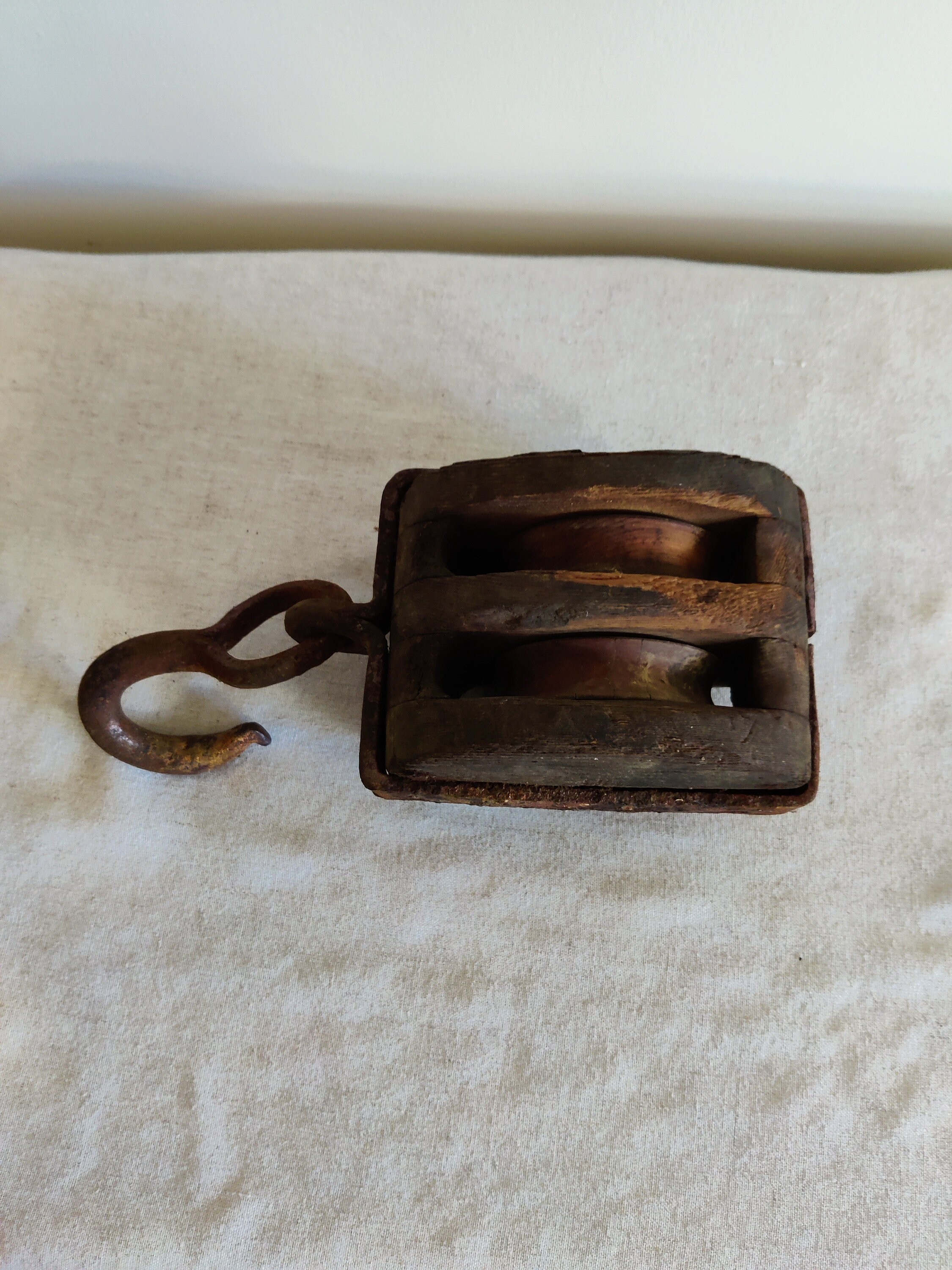 Vintage Wooden Pulley / Rustic Pulley - Etsy