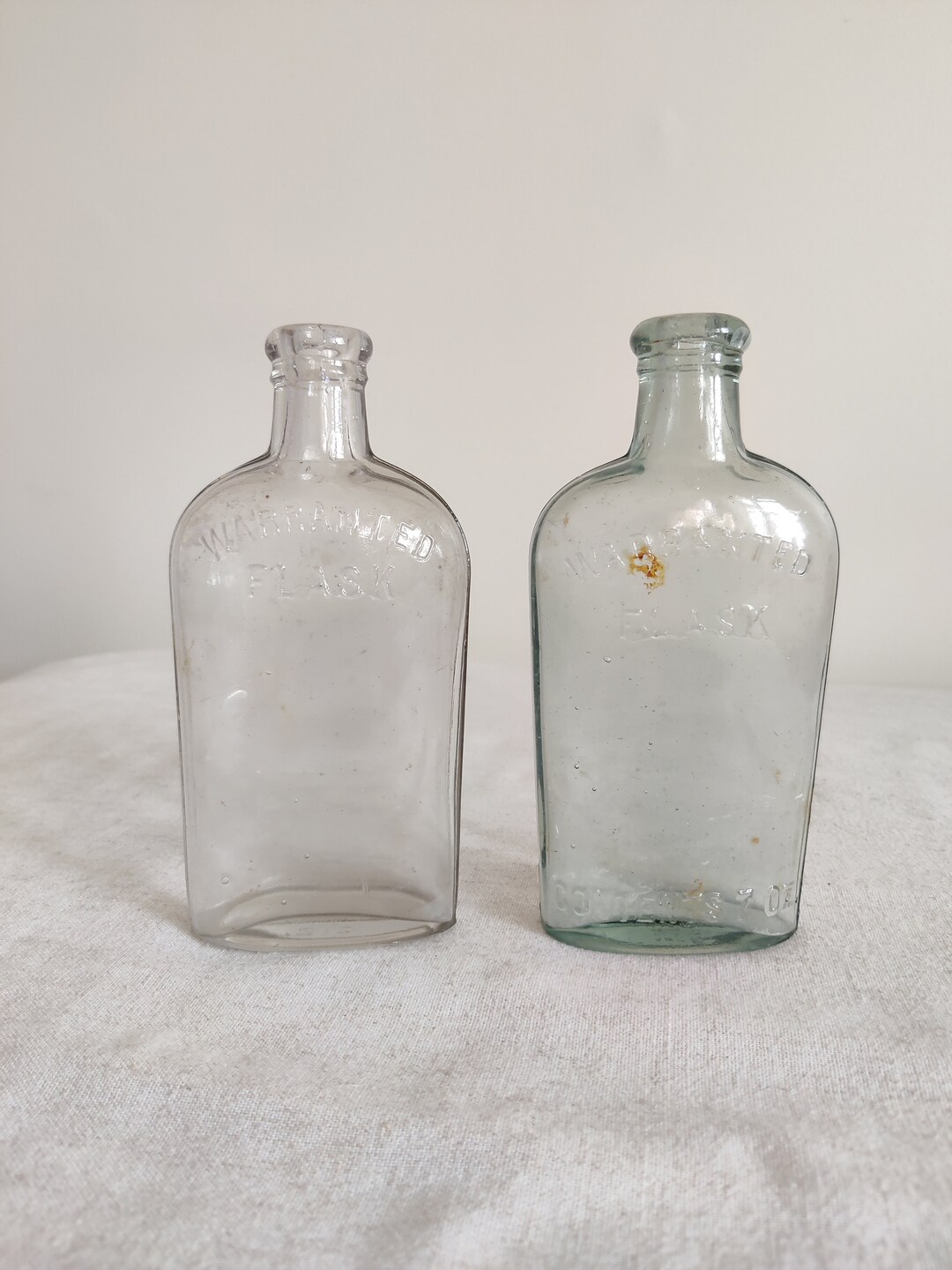 Vintage Warranted Flasks / Glass Flasks / Vintage Flasks / Vintage ...