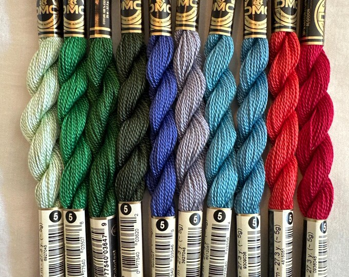 DMC Perle #5 Cotton Embroidery Thread: 10 Skeins, 10 Colors Lot 4 - Etsy