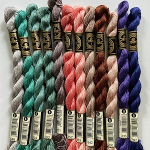 DMC #5 Perle Cotton Thread Mixed Lot A Pearl Needlepoint Embroidery 12 ...