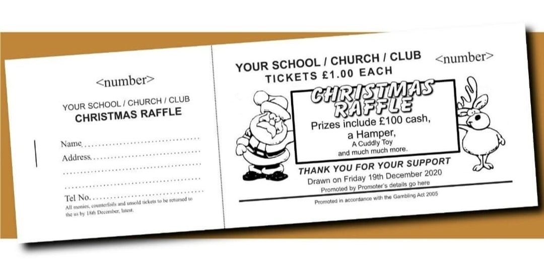 500 Raffle Tickets in Books of 5 Made to Order Fundraising, Prize Draw ...