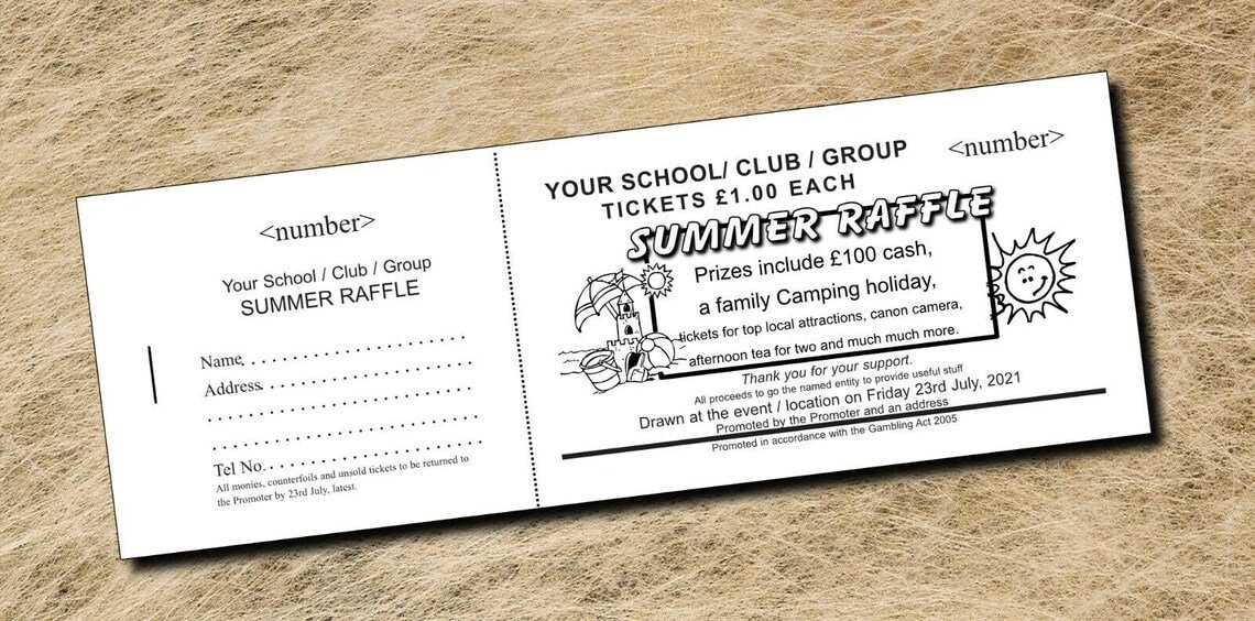 500 Raffle Tickets in Books of 5 Made to Order Fundraising, Prize Draw ...