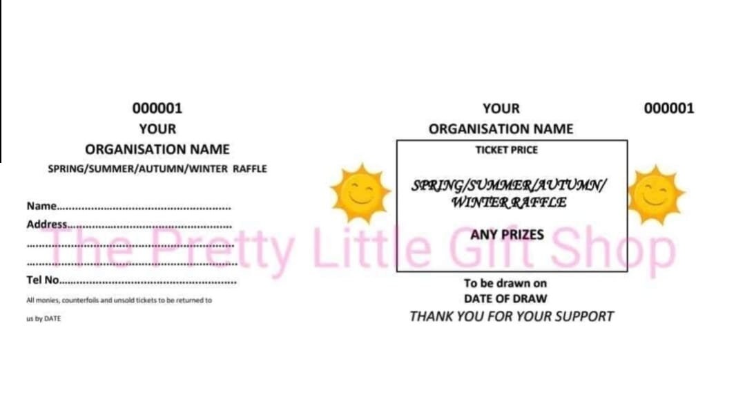 500 Raffle Tickets in Books of 5 Made to Order Fundraising, Prize Draw ...