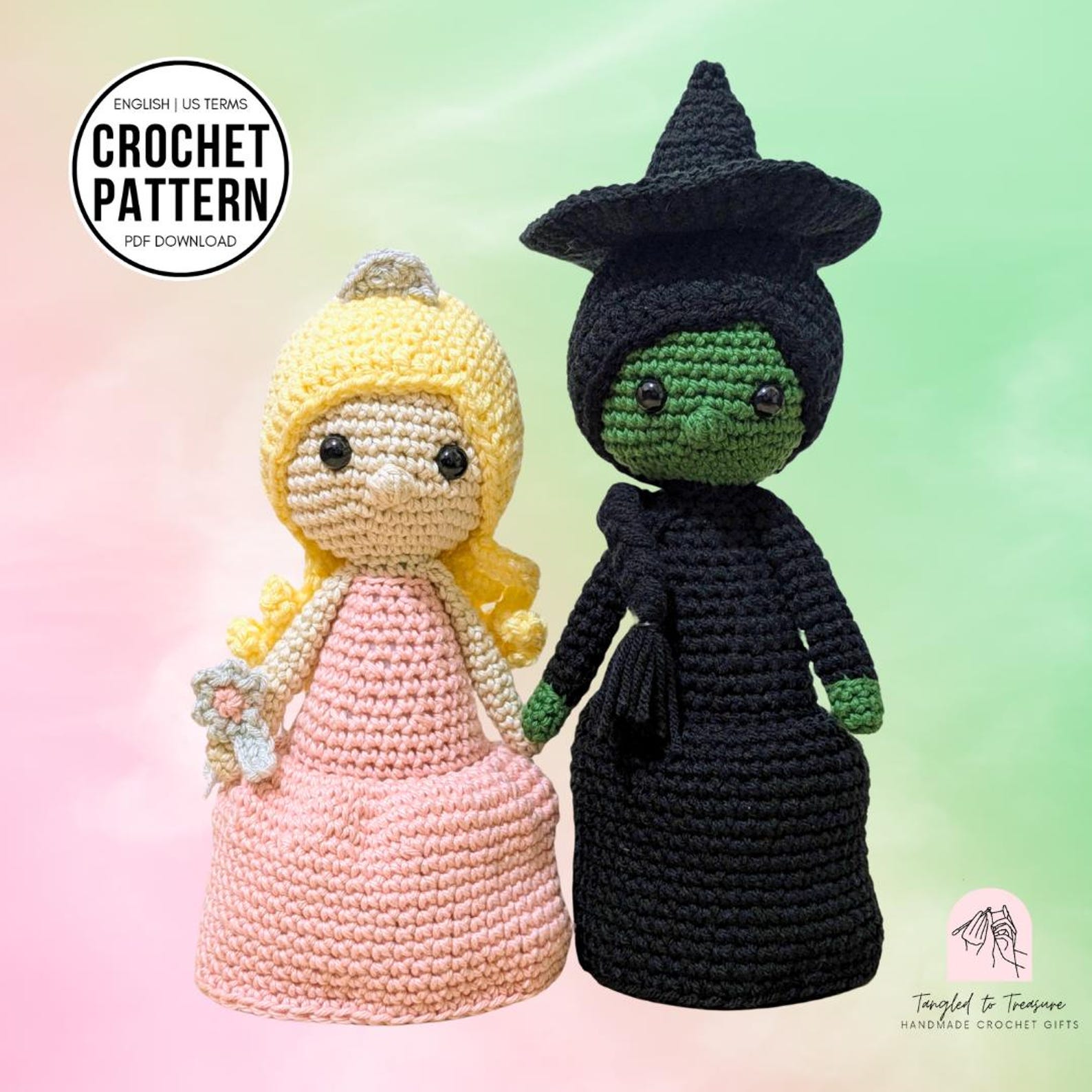 The Good Witch and the Wicked Witch Crochet PATTERN | Elphaba and ...
