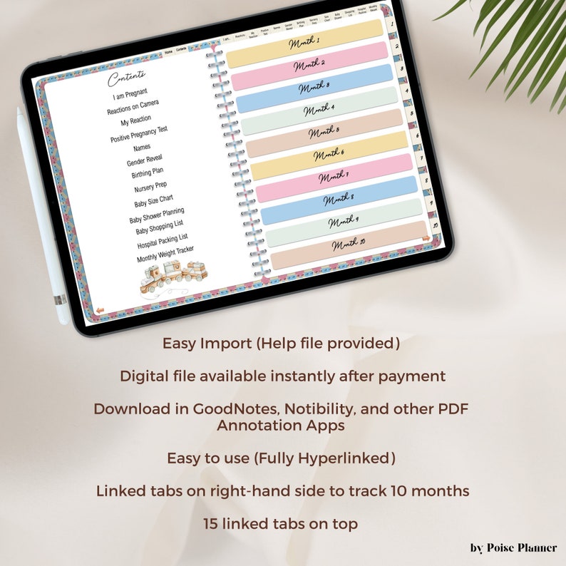 Digital Pregnancy Journal, Digital Pregnancy Planner, Goodnotes Planner ...